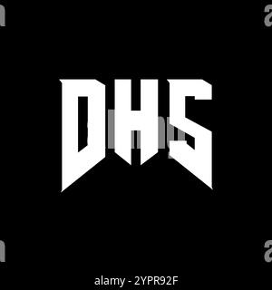 DHS letter logo design for technology company. DHS logo design black ...