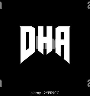 DHA letter logo design for technology company. DHA logo design black ...