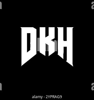 DKH letter logo design for technology company. DKH logo design black ...
