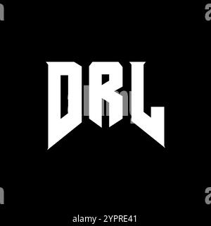 DRL letter logo design for technology company. DRL logo design black ...