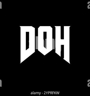 DOH letter logo design for technology company. DOH logo design black ...