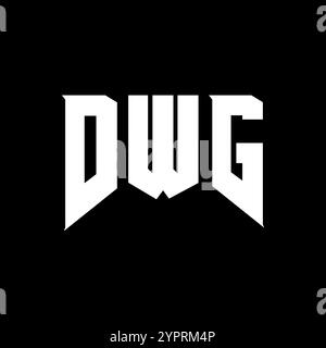 DWG letter logo design for technology company. DWG logo design black ...