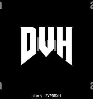 DVH letter logo design for technology company. DVH logo design black ...