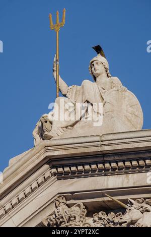 Statue of Britannia above Somerset House, London, Britannia is an ...