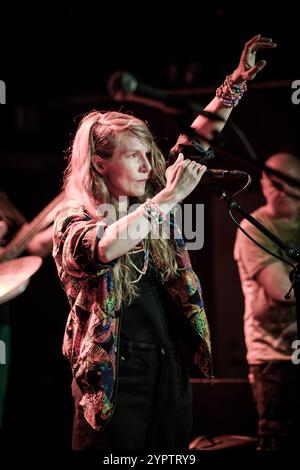 Anja Øyen Vister, lead singer, on stage with the Norwegian band Flunk ...