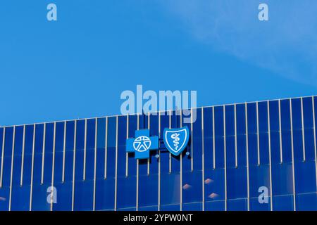 Blue Cross and Blue Shield logos on the building at Gateway Center in ...