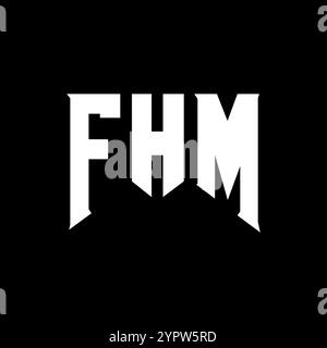 FHM letter logo design for technology company. FHM logo design black ...
