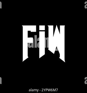 FIW letter logo design for technology company. FIW logo design black ...