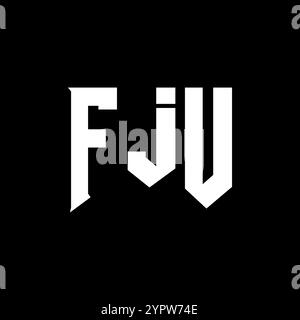 FJU letter logo design for technology company. FJU logo design black ...