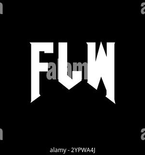 FLW letter logo design for technology company. FLW logo design black ...