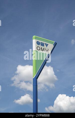 OMV gas station or petrol station or filling station logo and sign ...