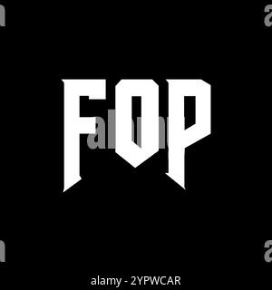 FOP letter logo design for technology company. FOP logo design black ...