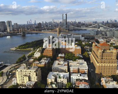 Aerial view of Brooklyn is the most populous of downtown Brooklyn New ...