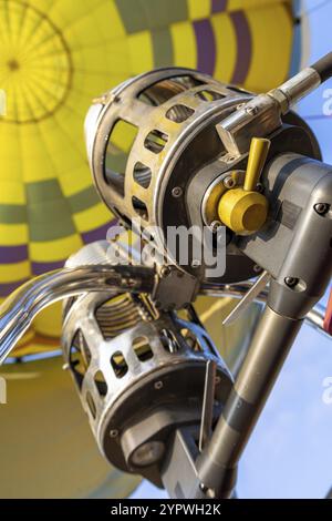 A low angle shot of colorful hot air balloons in the sky Stock Photo ...