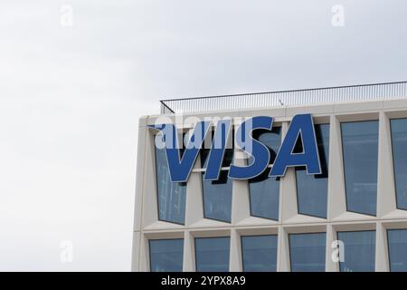 Visa signage on the building at its new headquarters (open soon) in ...