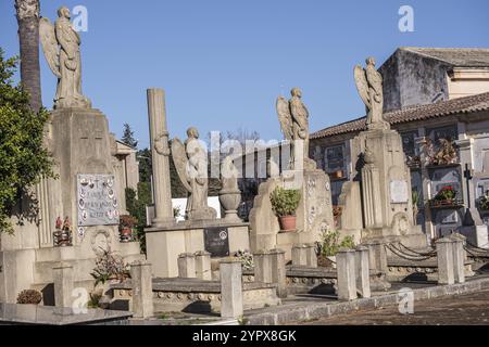 sculpted angels, Inca municipal cemetery, established in 1820, Majorca ...
