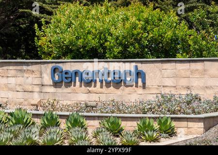 Genentech ground sign at its headquarters in South San Francisco ...