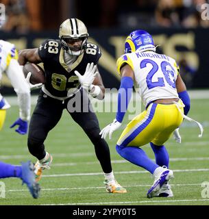 Los Angeles Rams safety Kamren Curl (3) is helped off the field during ...
