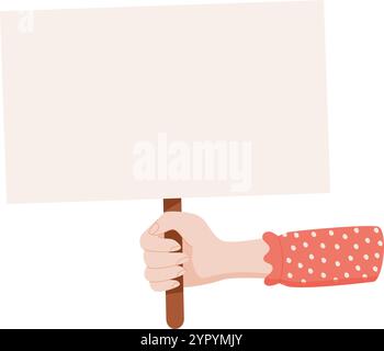 Human hand holds a blank protest sign. Protest. Blank banner ...