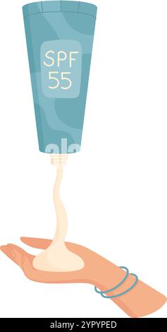 Hand Squeeze Sun Screen Cream Product Stock Vector Image & Art - Alamy