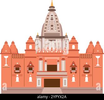 Varanasi City - Kashi Vishwanath Temple - Icon Illustration as EPS 10 ...