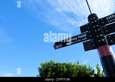 Directional signpost at the Presidio in San Francisco, California ...