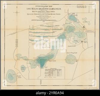 Hydrographic map of Lake Beulah, Walworth Co., Wisconsin, together with ...