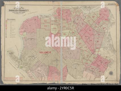 Outline & Index Map of the City of Brooklyn, Kings County, N.Y. 1886 by ...