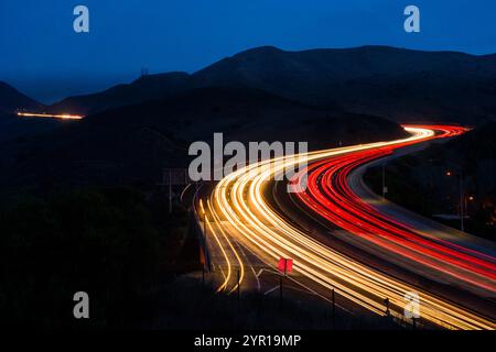 SOUTHERN CALIFORNIA, USA, ROUTE 101 - Canejo Grade, Route 101 Streaked ...