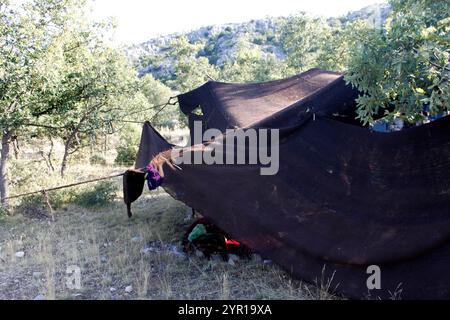 Yoruk tent. Black tent used by nomadic Turks Stock Photo - Alamy