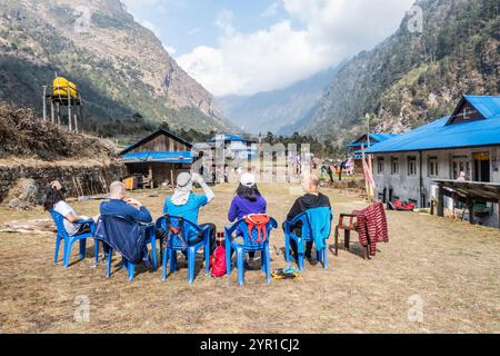 Teahouse trekking to Kangchenjunga (Kanchenjunga) , Gyabla, Nepal Stock ...