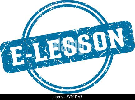 e-lesson round stamp isolated on transparent background. e-lesson stamp ...