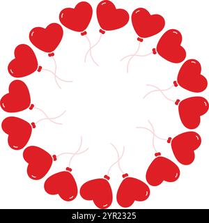 vector heart shape balloons border frame background Stock Vector Image ...