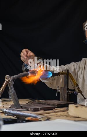 Glassblowing work in the bazaar Stock Photo - Alamy