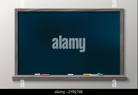 Blue school classroom chalkboard clipart realistic vector. Isolated ...