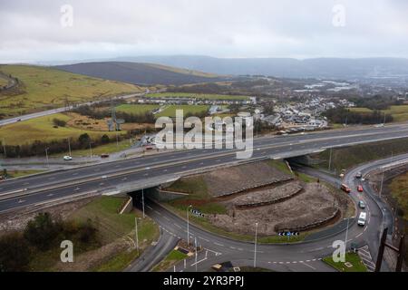 Aerial view of the construction of the new A465 Dual Carriageway at ...