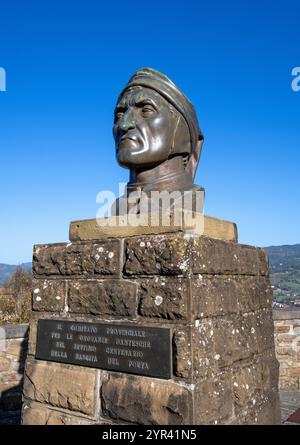 Bronze statue of Italian poet Dante Alighieri in Dante Park, public ...