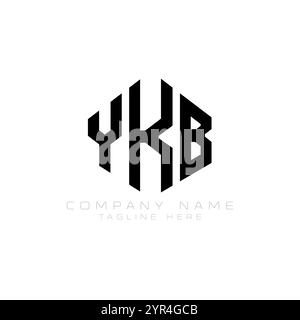 YKB letter logo design with polygon shape. YKB polygon and cube shape ...