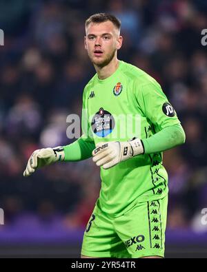 Karl Hein of Real Valladolid looks on during the Spanish league, La ...