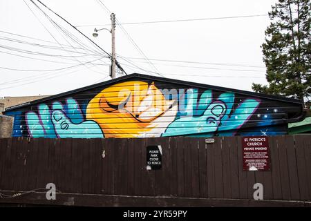 Graffiti Street Art Mural with Fox Stock Photo - Alamy