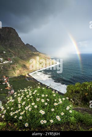 A deserted village overlooking Playa de las Terasitas, San Andrés ...