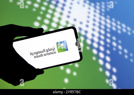 Saudi aramco logo on smartphone Stock Photo - Alamy