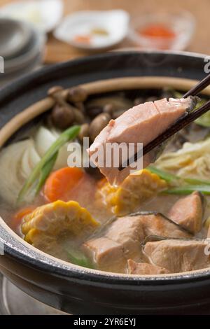 Hokkaido-style Ishikari hotpot Stock Photo - Alamy