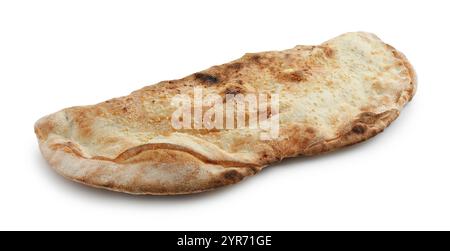 One delicious stuffed calzone isolated on white Stock Photo - Alamy