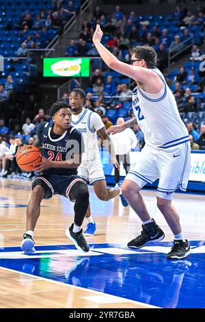 Jackson State guard Daeshun Ruffin drives to the basket between Auburn ...