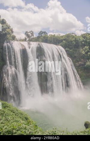 Water of Huangguoshu Waterfall, biggest waterfall in China and people ...