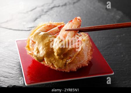 Hairy crab, Miso-like Paste inside Crab Shells Stock Photo - Alamy