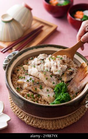 Tai-meshi / rice cooked with sea bream Stock Photo - Alamy