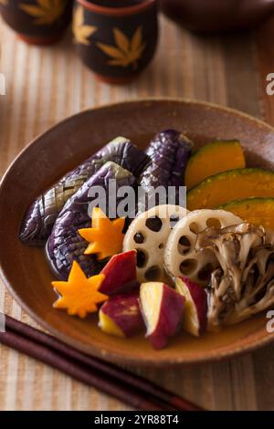 Deep-fried and soaked autumn vegetables Stock Photo - Alamy