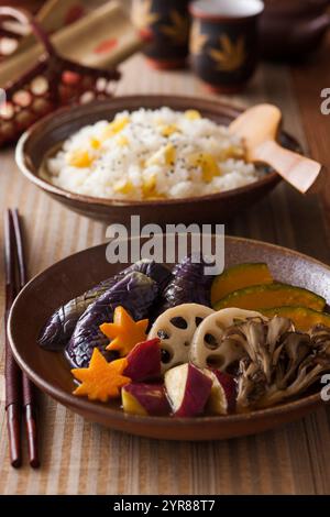 Deep-fried and soaked autumn vegetables Stock Photo - Alamy